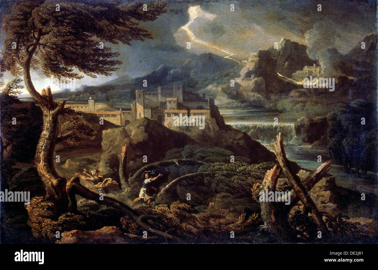 'Landscape with Lightning', 1660s. Artist: Gaspard Dughet Stock Photo ...