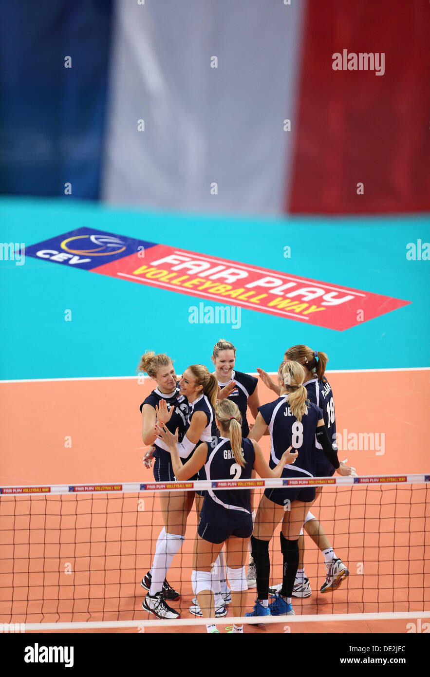 The team of Croatia celebrates after winning the women's CEV Volleyball ...