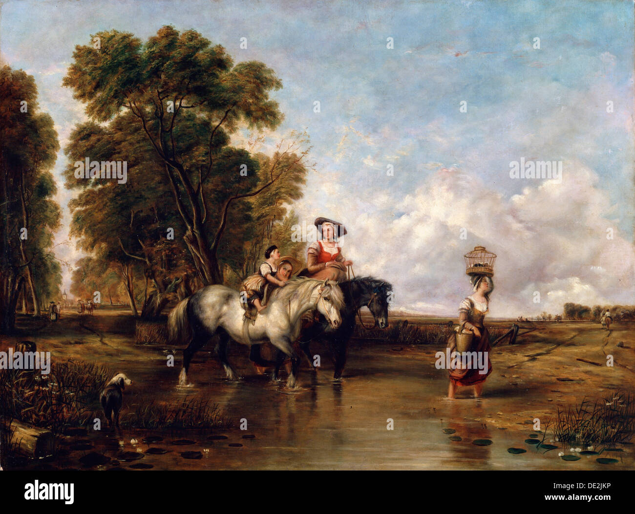 'Through a Ford', 19th century. Artist: William Shayer Stock Photo - Alamy