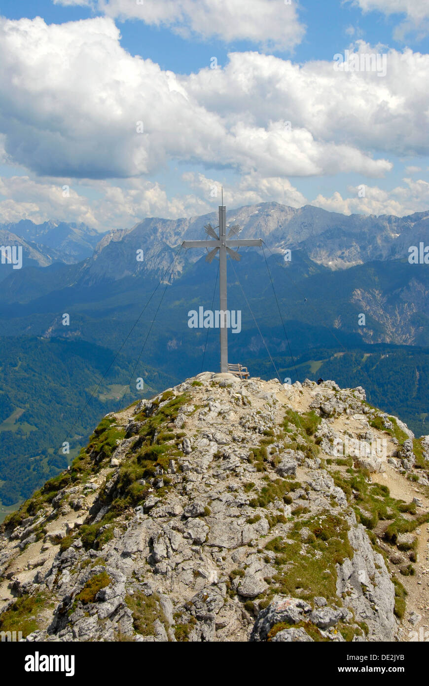 Summit with summit cross, Mt. Kramer or Mt. Kramerspitz, 1985m, near ...