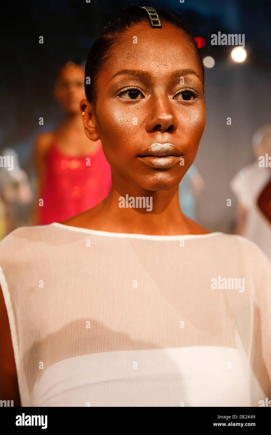 New York, NY, USA. 9th Sept, 2013. Models wear the dress designs of ...