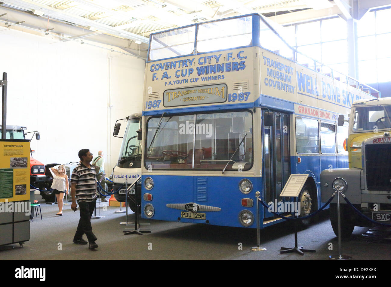 Buses in the Coventry Transport Museum, on Millennium Square, in ...
