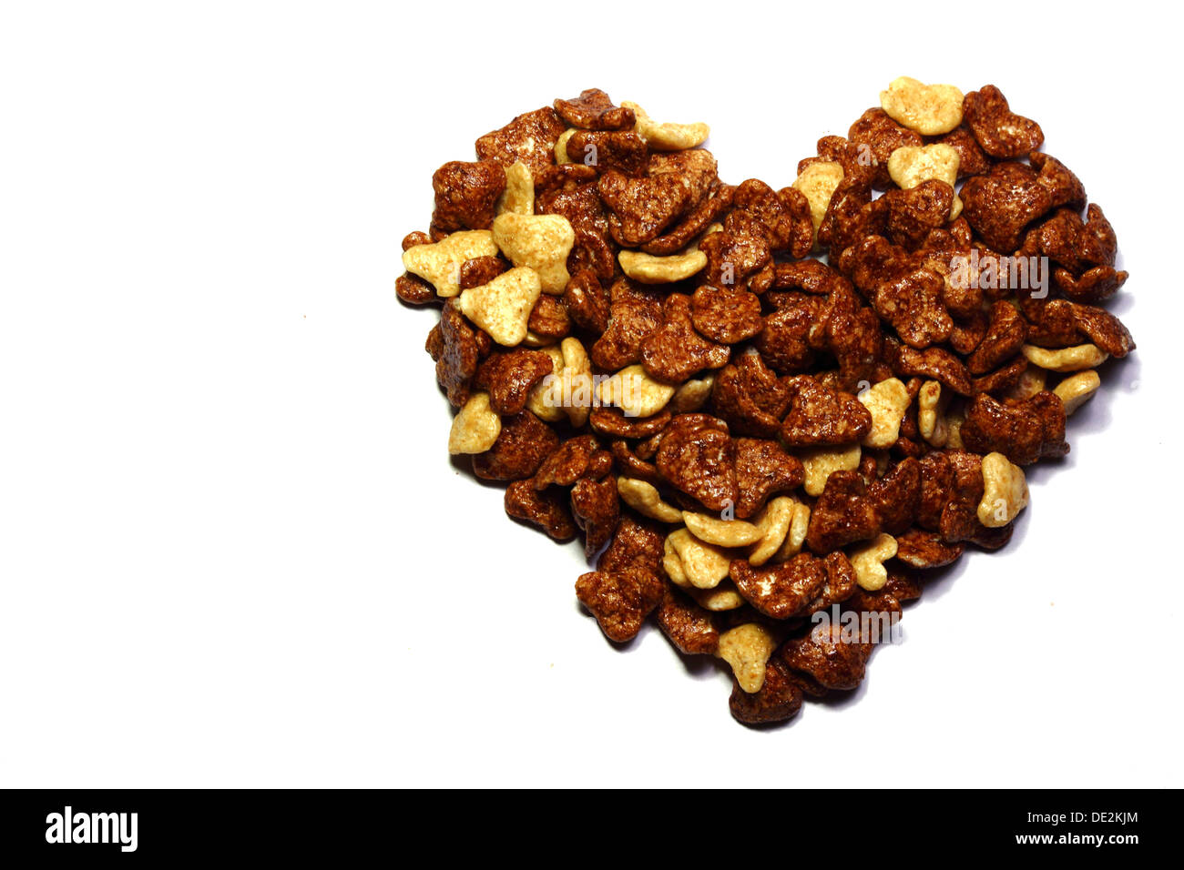 Heart made from cornflakes Stock Photo - Alamy