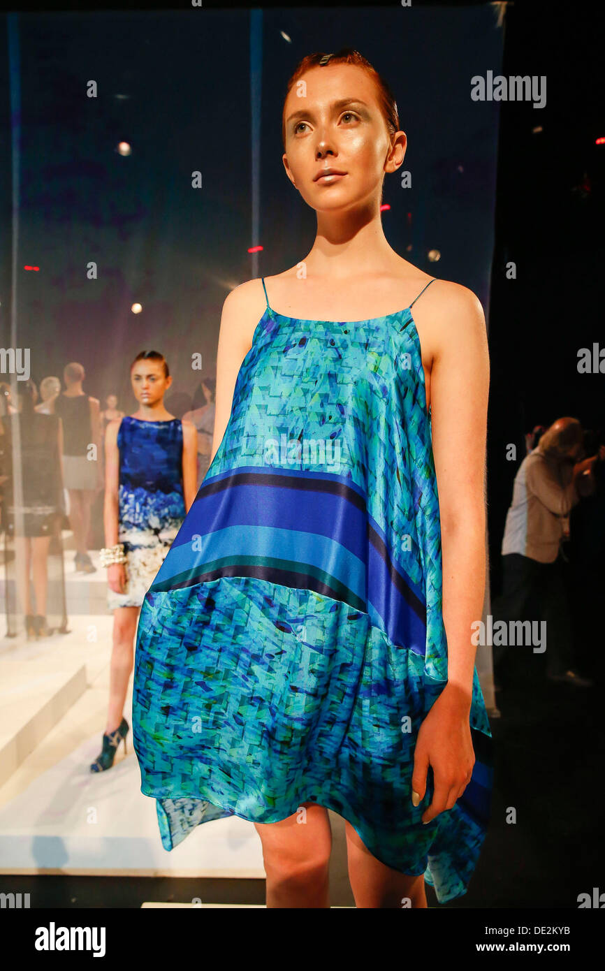 New York, NY, USA. 9th Sept, 2013. Models wear the dress designs of ...