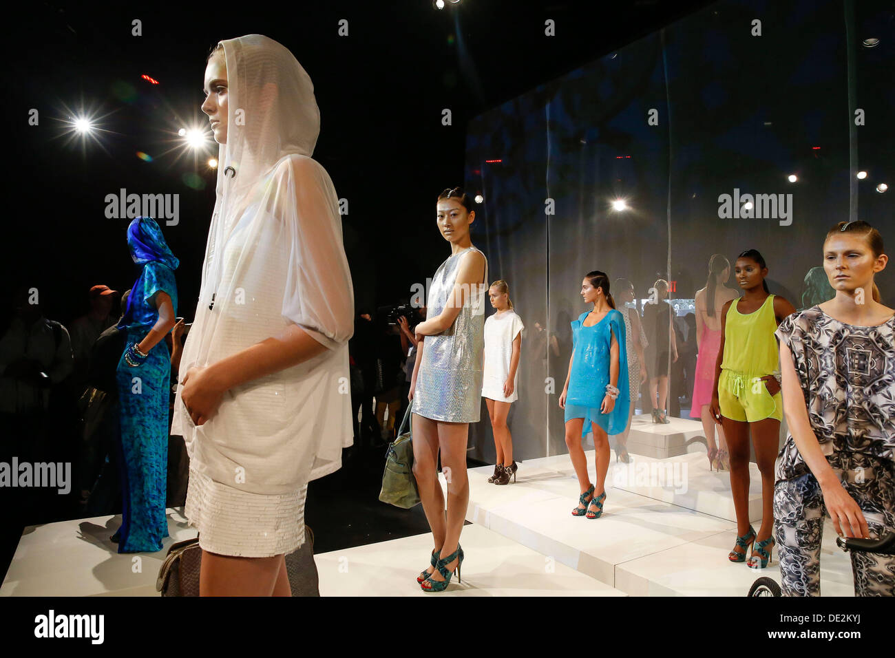 New York, NY, USA. 9th Sept, 2013. Models wear the dress designs of ...