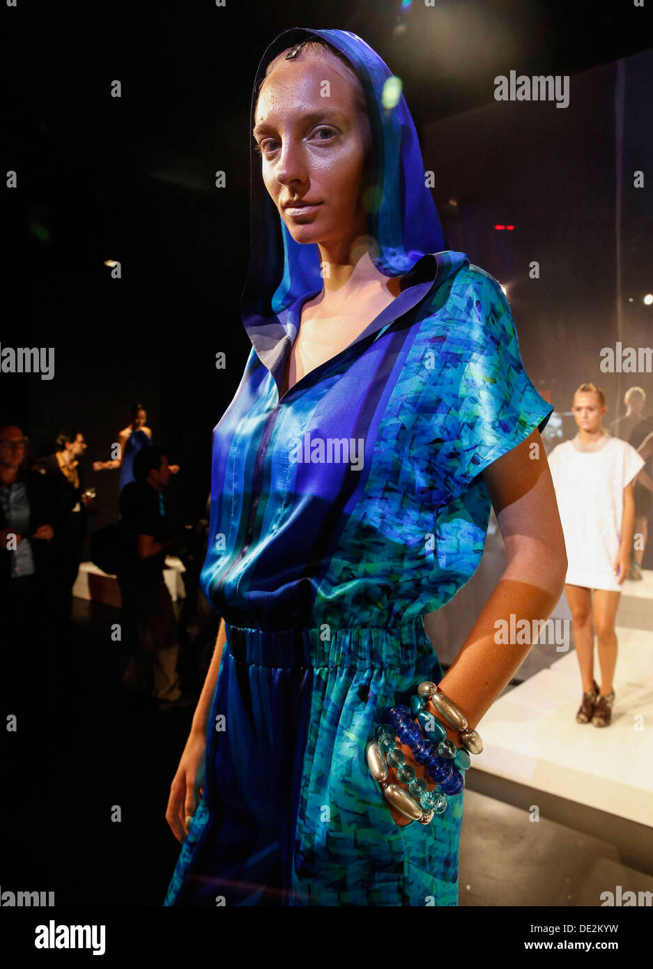 New York, NY, USA. 9th Sept, 2013. Models wear the dress designs of ...