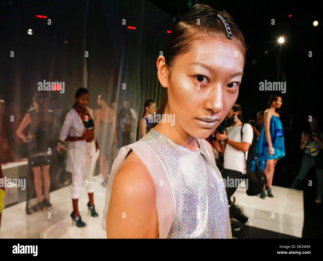 New York, NY, USA. 9th Sept, 2013. Models wear the dress designs of ...