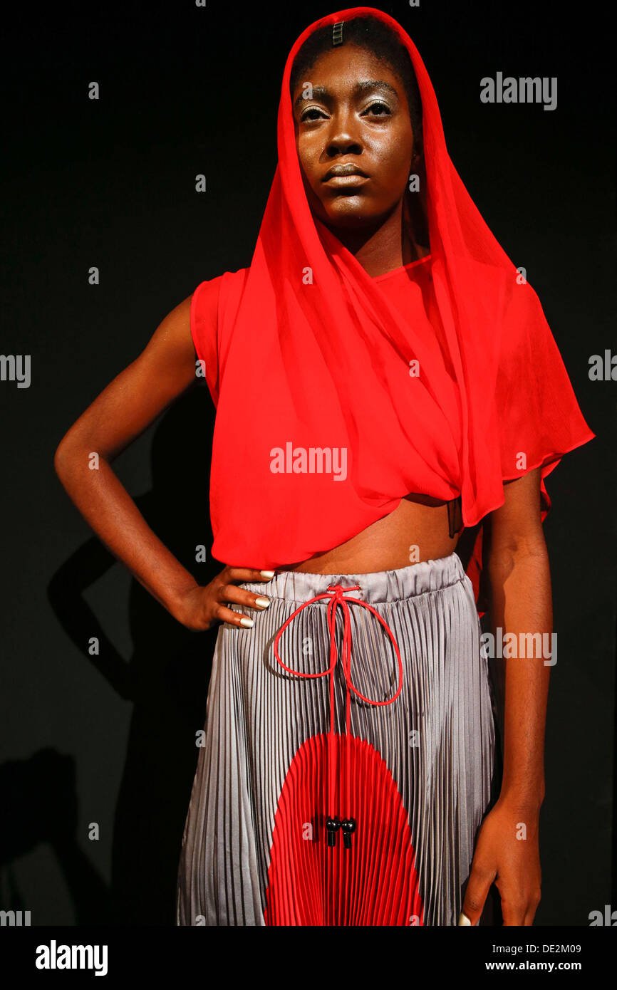 New York, NY, USA. 9th Sept, 2013. Models wear the dress designs of ...