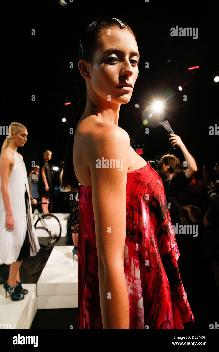 New York, NY, USA. 9th Sept, 2013. Models wear the dress designs of ...