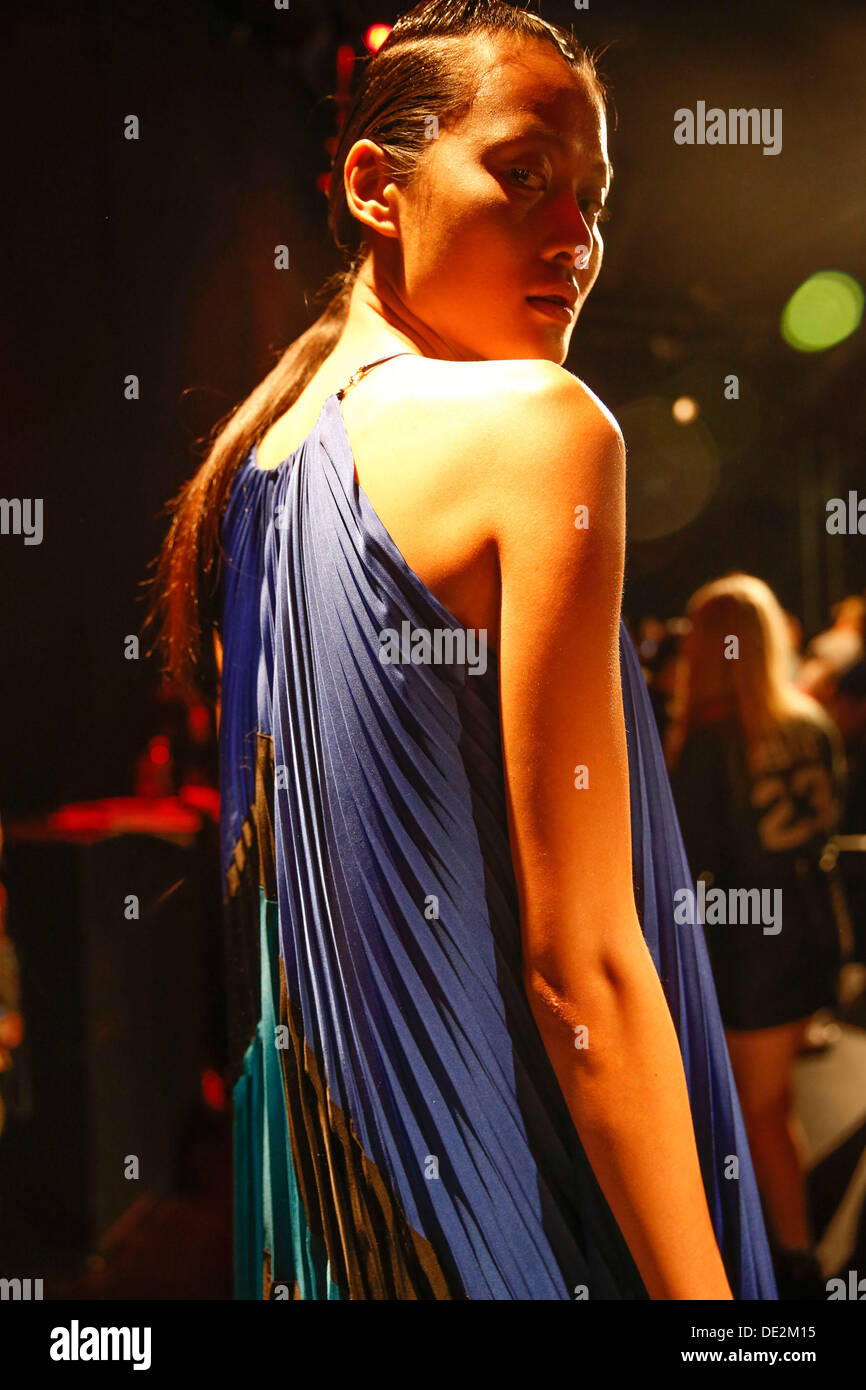 New York, NY, USA. 9th Sept, 2013. Models wear the dress designs of ...