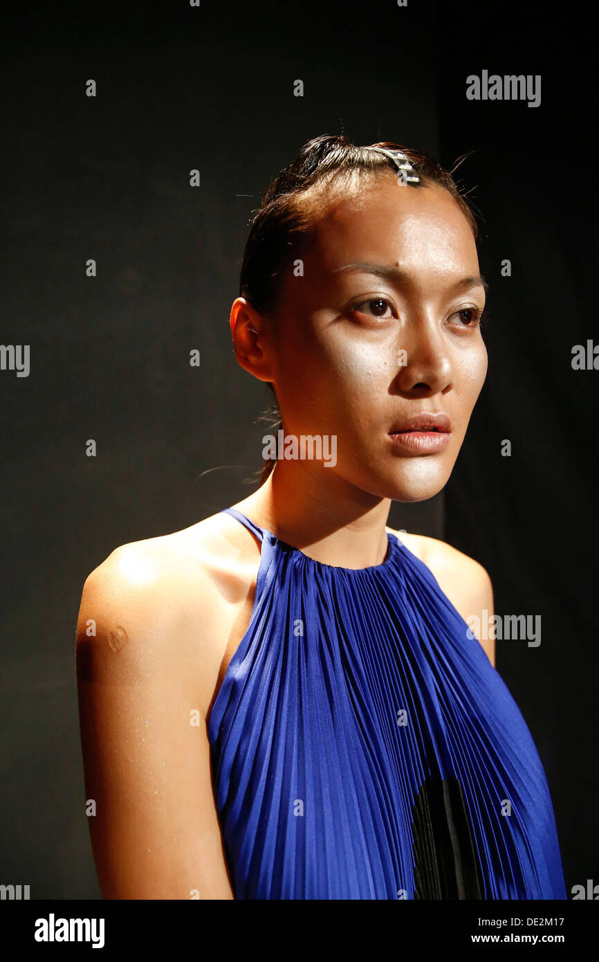 New York, NY, USA. 9th Sept, 2013. Models wear the dress designs of ...