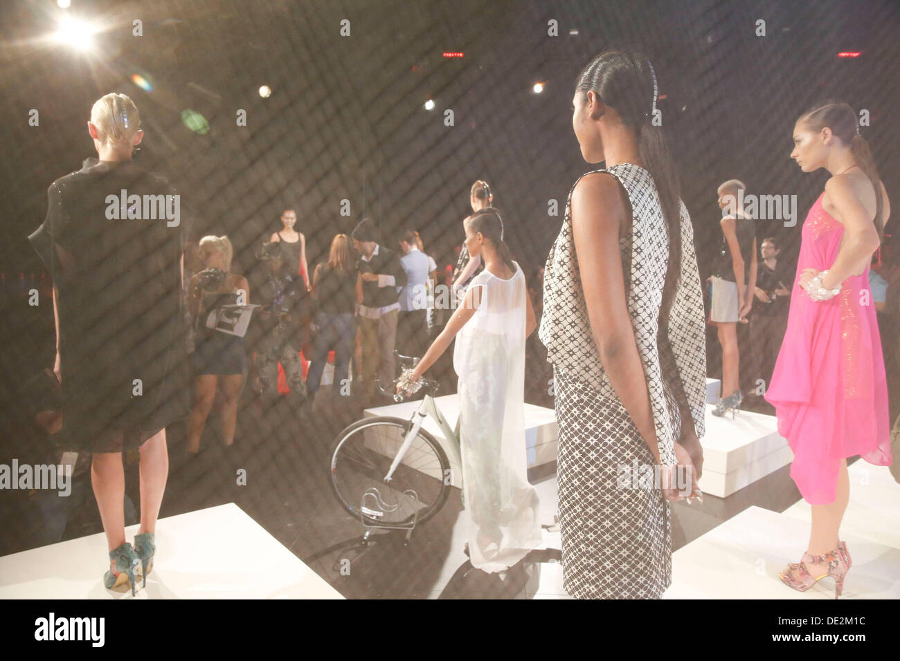 New York, NY, USA. 9th Sept, 2013. Models wear the dress designs of ...