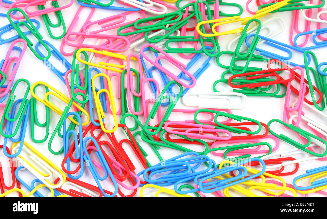 Paper clips background Stock Photo - Alamy