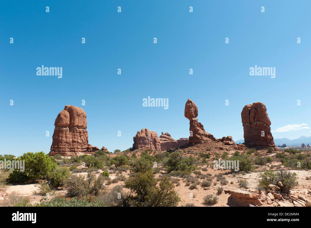 Red sandstone, Balanced Rock, Arches National Park, Utah, Western ...
