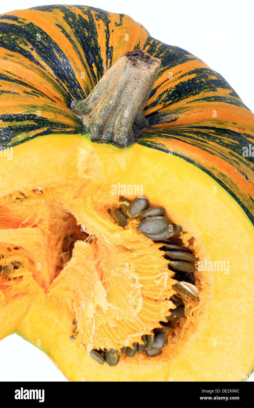 Styrian Oil Pumpkin, pumpkin seeds and pulp Stock Photo - Alamy