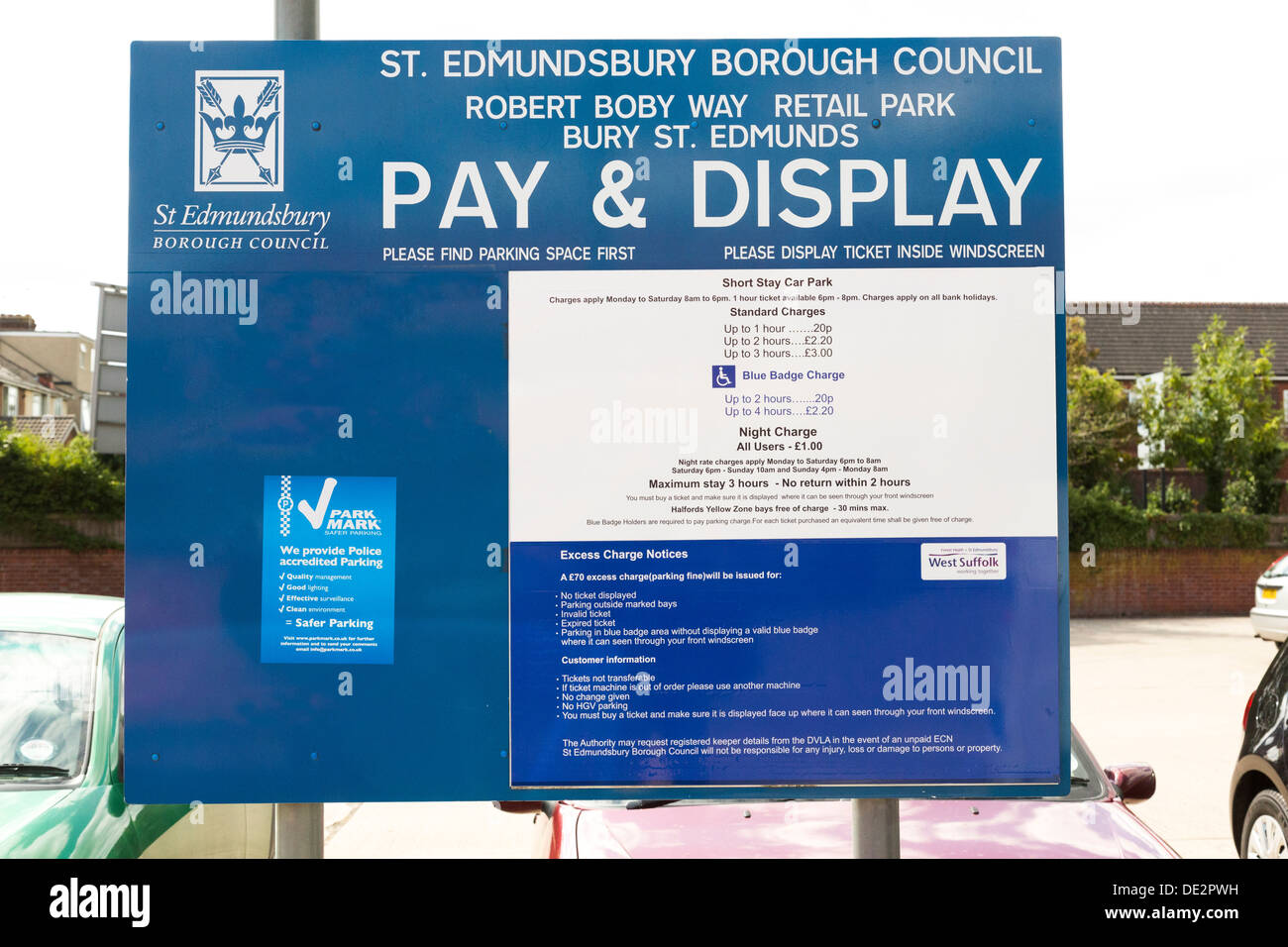 Pay & Display car park sign in the UK Stock Photo - Alamy
