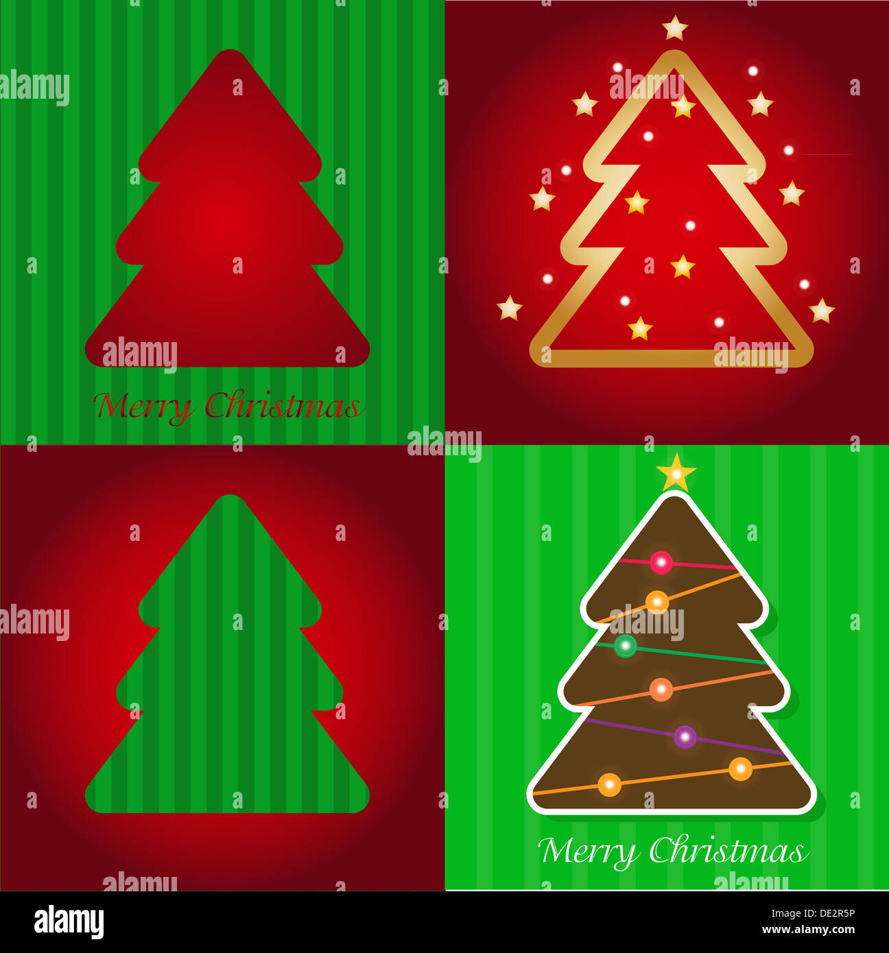 Colorful illustration with Christmas tree. vector Stock Photo - Alamy