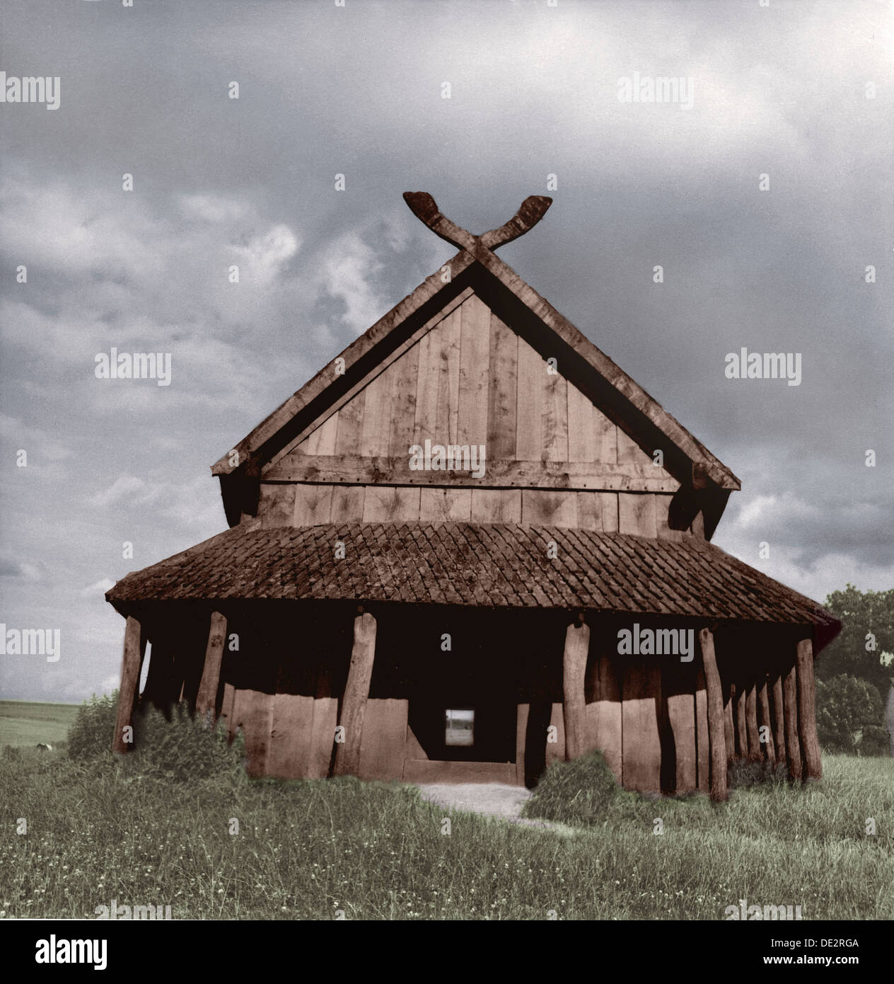 Reconstruction of the norse settlement hi-res stock photography and ...