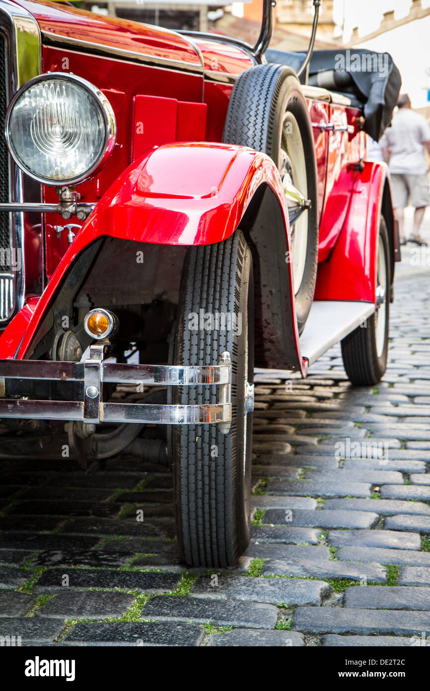 Old classical red limousine car Stock Photo - Alamy