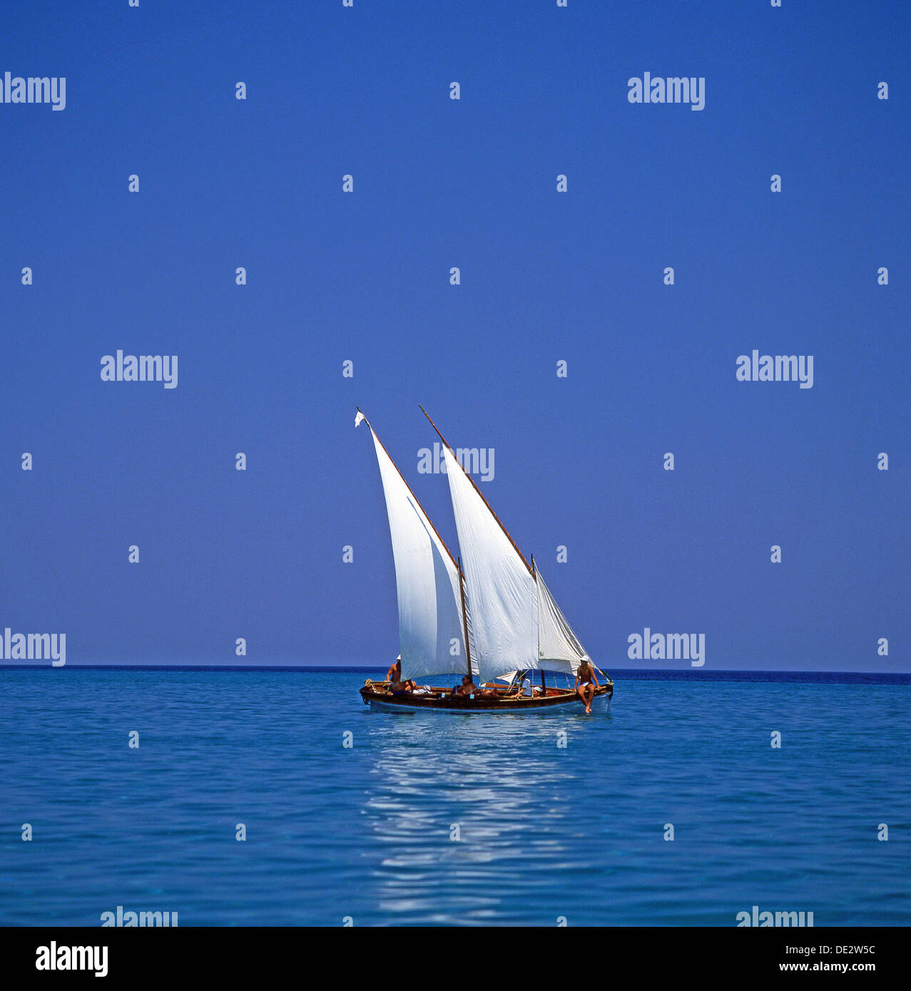 Traditional dhow sailing boat, Mombasa, Mombasa County, Republic of ...