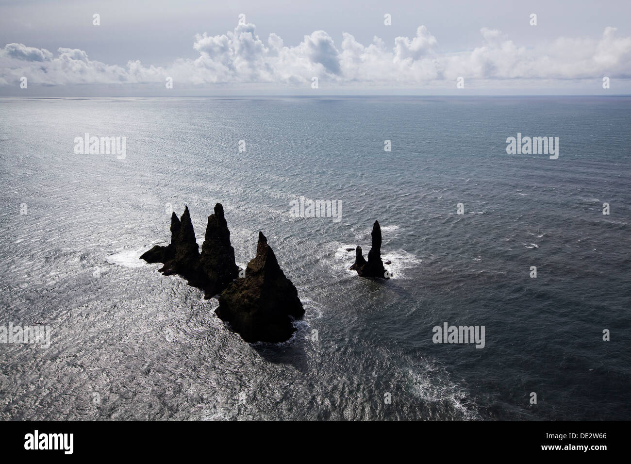 Aerial view reynisdrangar rock formation hi-res stock photography and ...