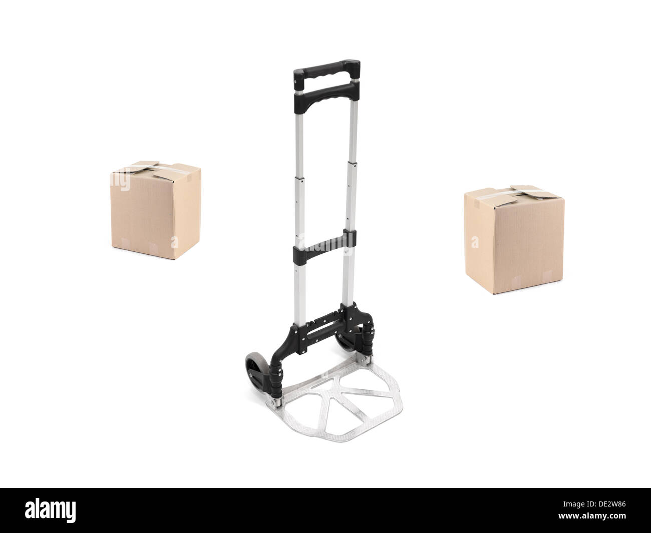 A box trolley isolated against a white background Stock Photo - Alamy