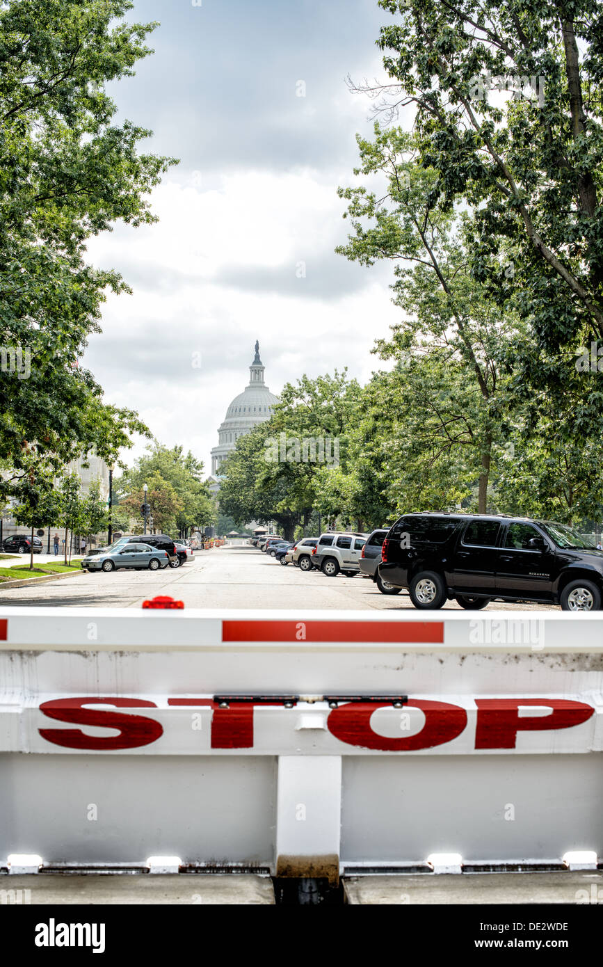 US Capitol Building Road Barricade Washington DC // WASHINGTON DC — A ...