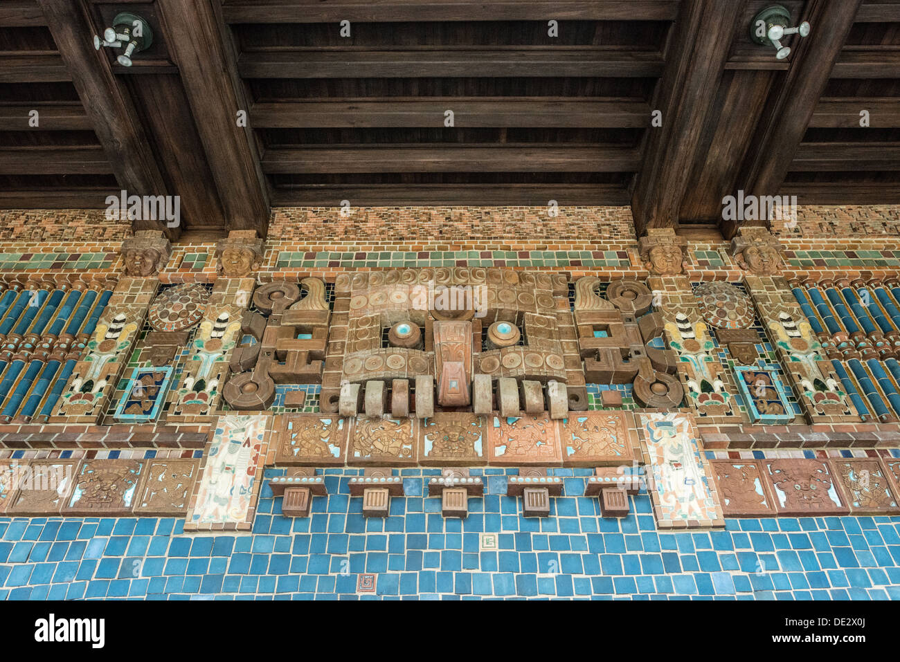 WASHINGTON DC, United States — A loggia adorned with Maya-inspired art ...