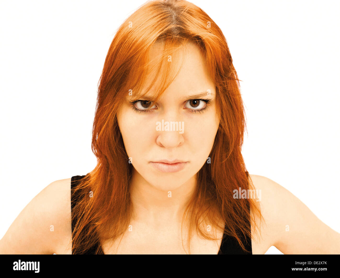 Portrait of an angry young woman Stock Photo - Alamy