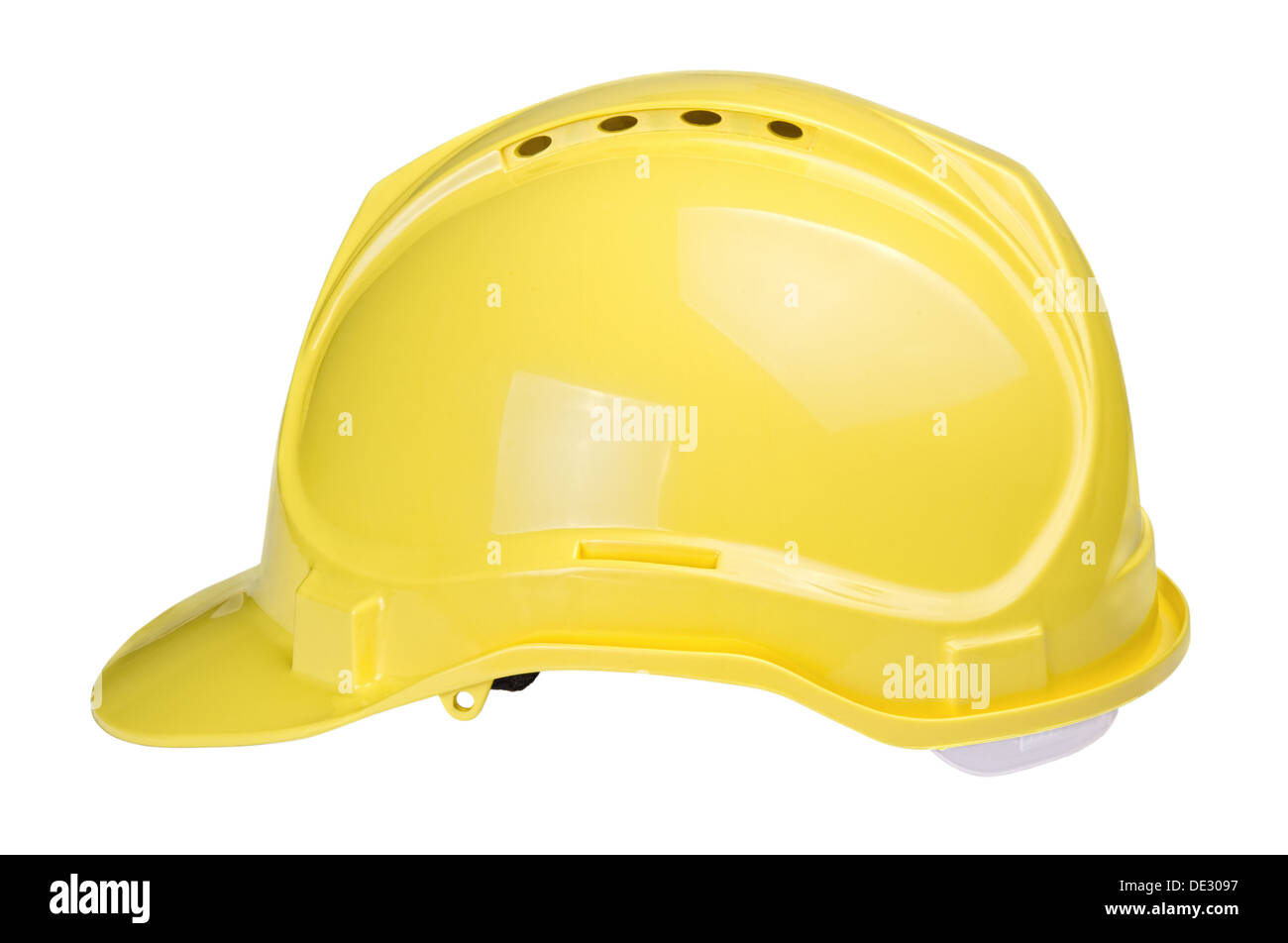 Yellow construction and industrial helmet isolated on white background ...
