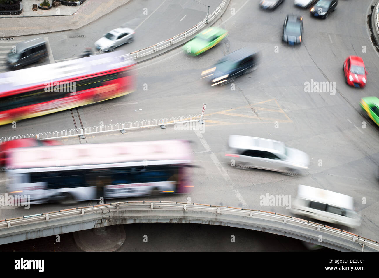 group of cars on the street road at shanghai china Stock Photo - Alamy