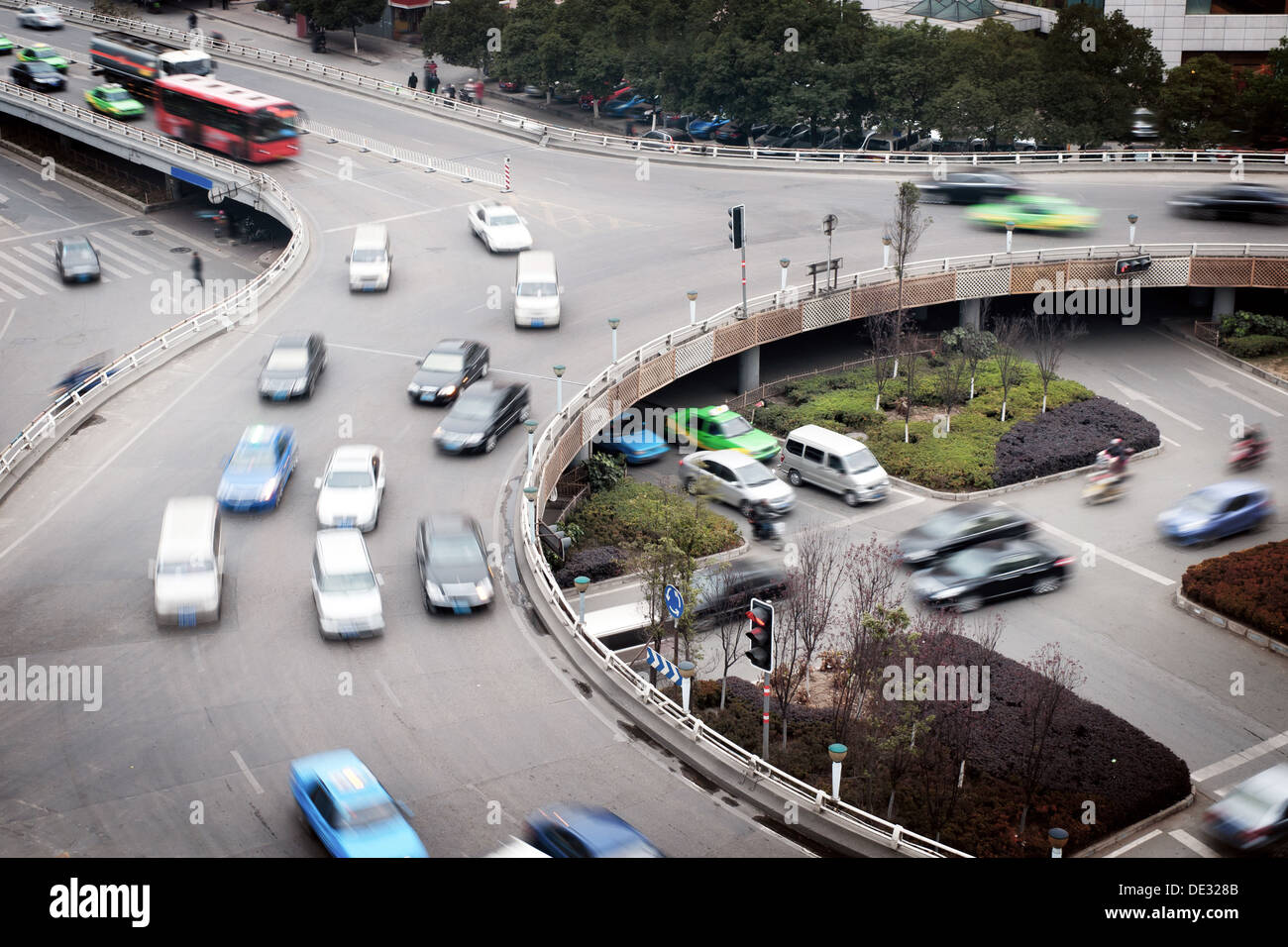 group of cars on the street road at shanghai china Stock Photo - Alamy