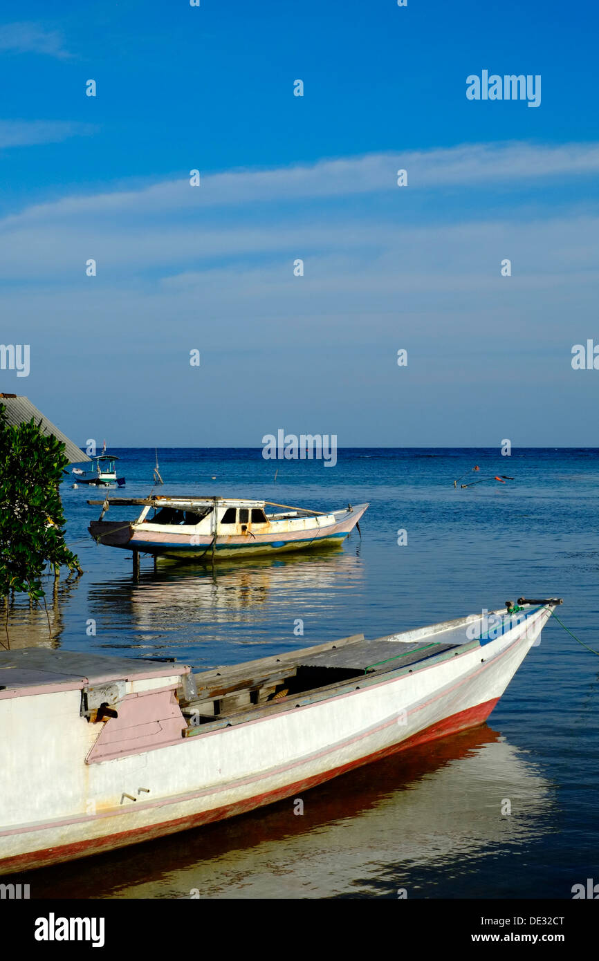 traditional small fishing boats on karimunjawa island java indonesia ...