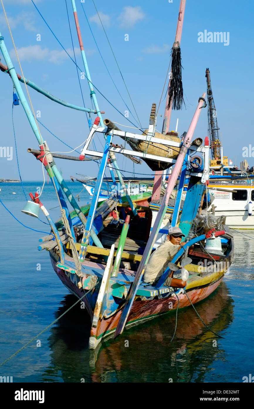 traditional small fishing boats on karimunjawa island java indonesia ...