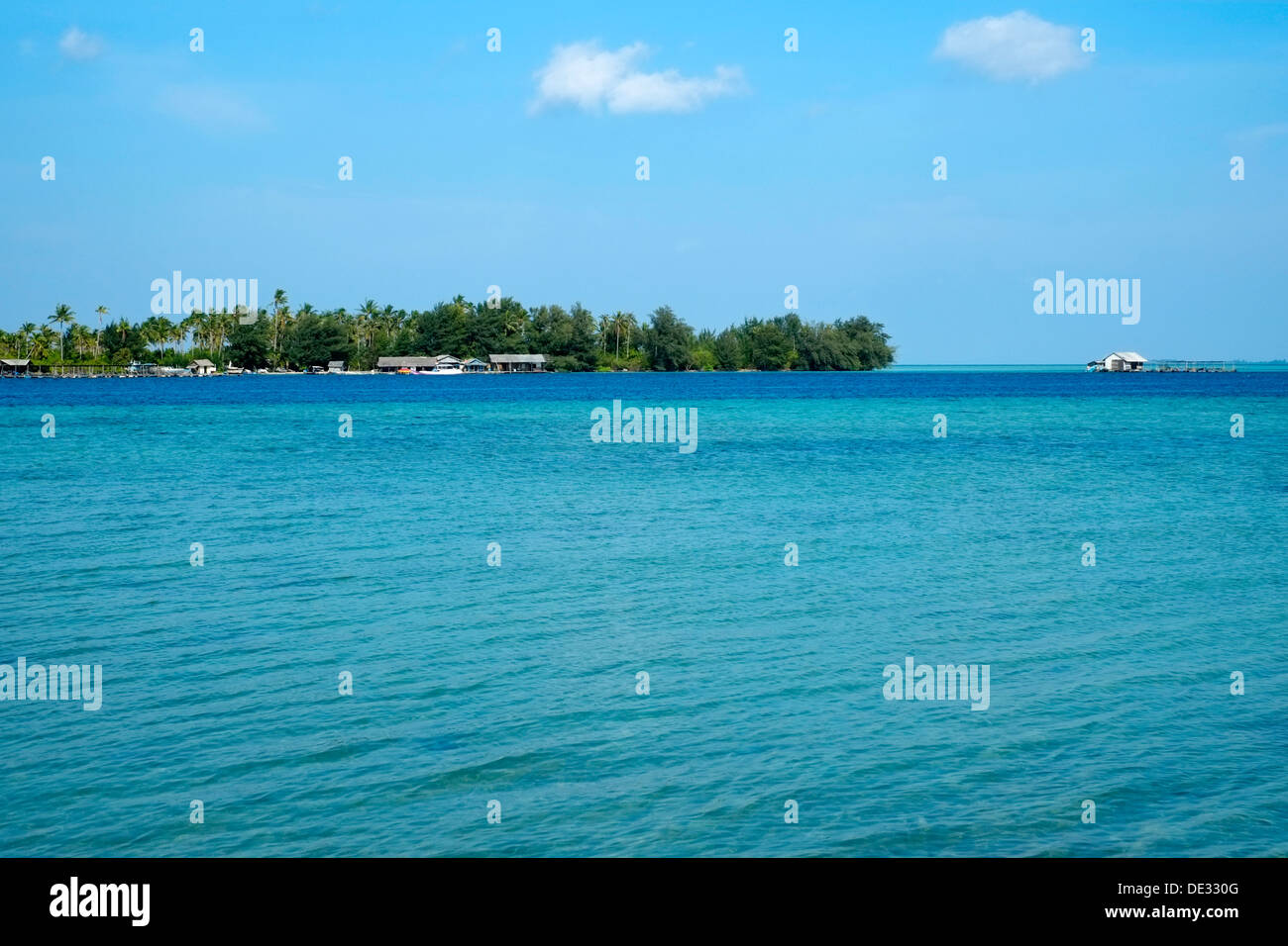 view over the sea near the harbour on karimunjawa island java indonesia ...