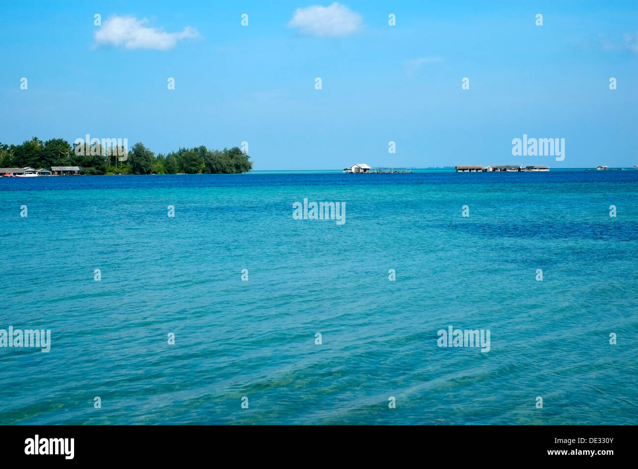 view over the sea near the harbour on karimunjawa island java indonesia ...