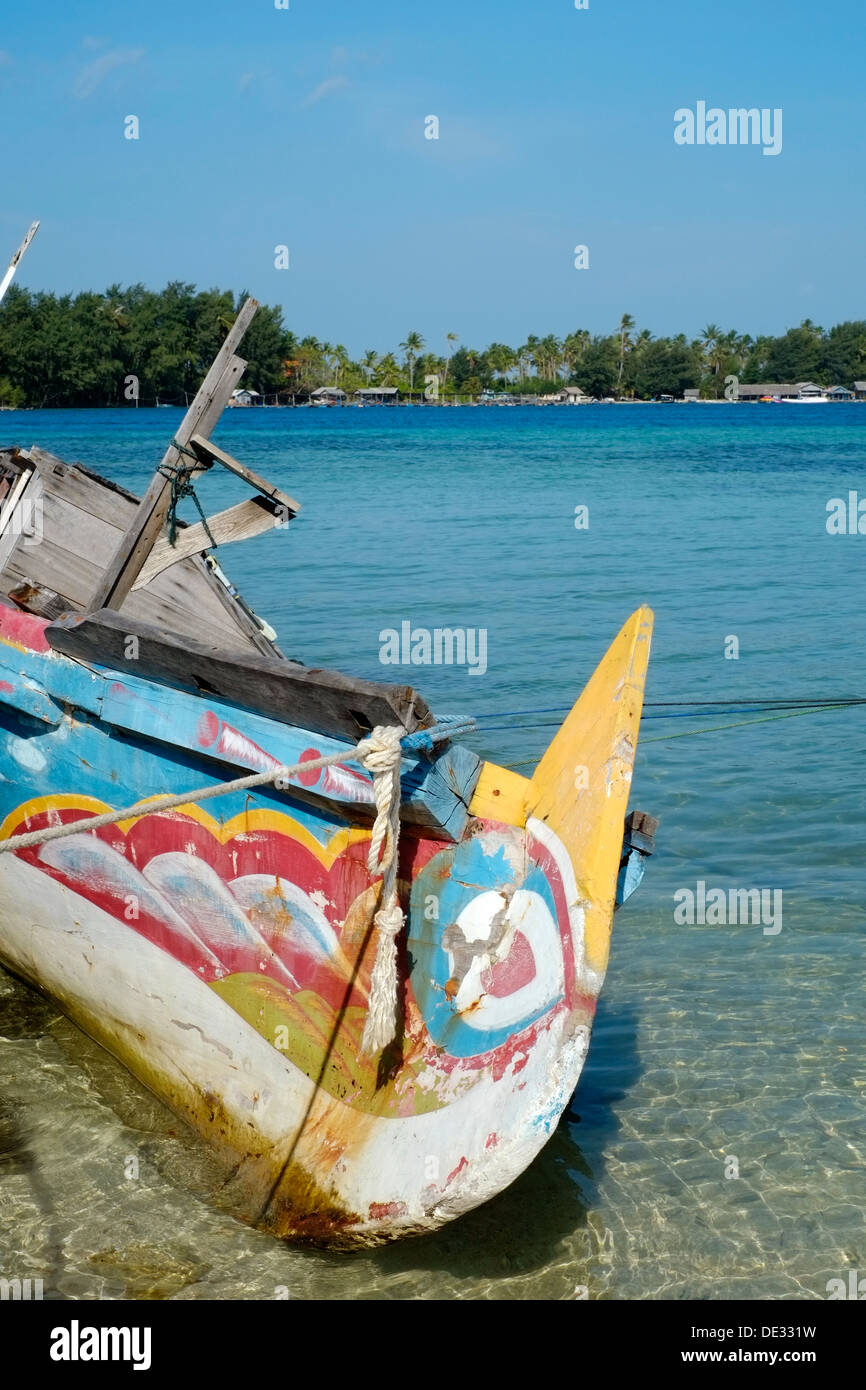 traditional small fishing boats on karimunjawa island java indonesia ...