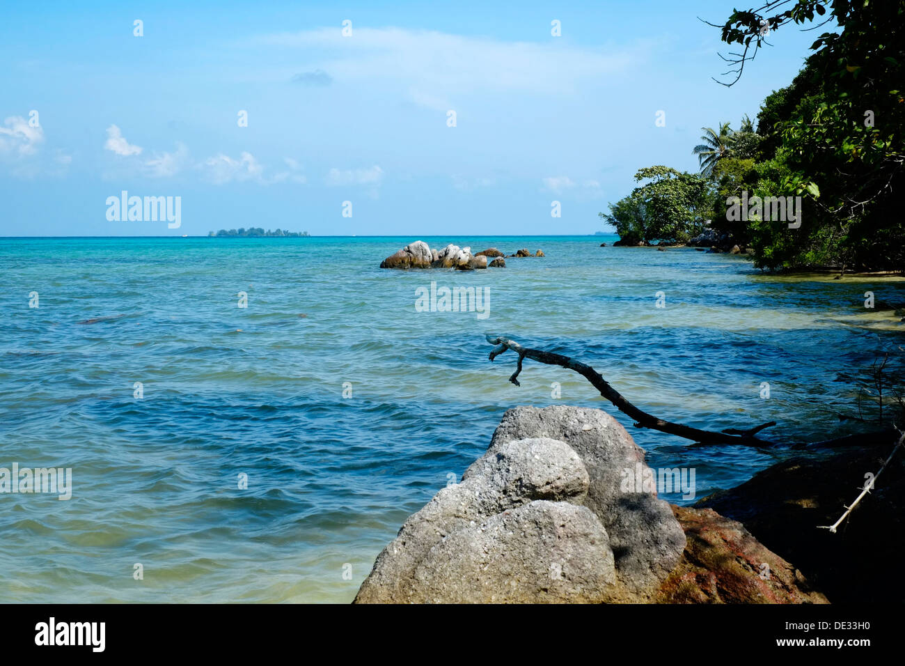 deserted pristine beach and crystal clear waters of karimunjawa island ...