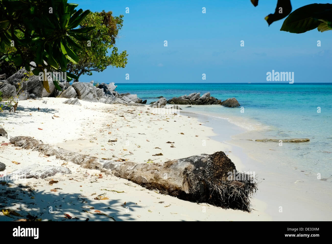 deserted pristine beach and crystal clear waters of karimunjawa island ...
