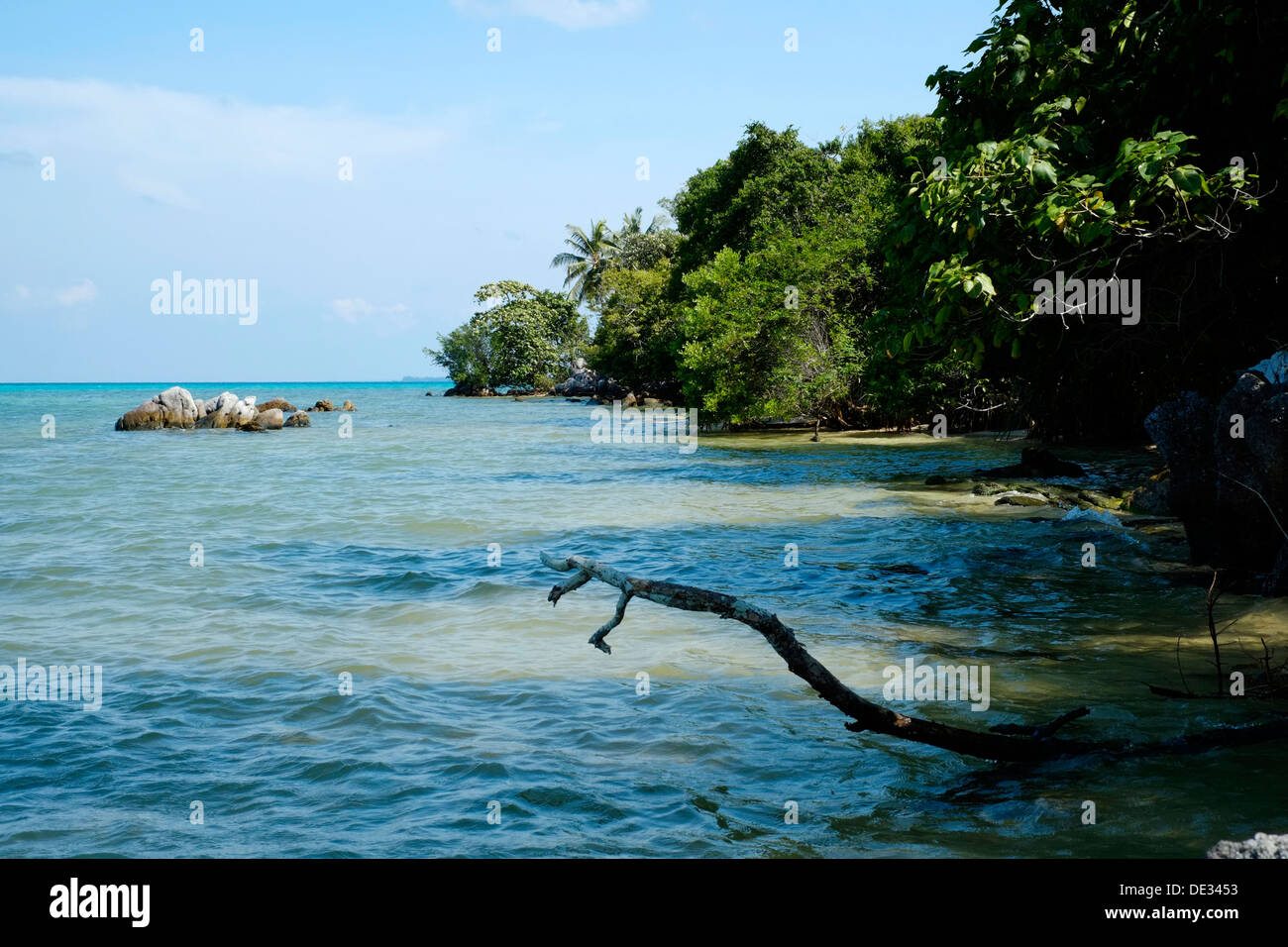 deserted pristine beach and crystal clear waters of karimunjawa island ...