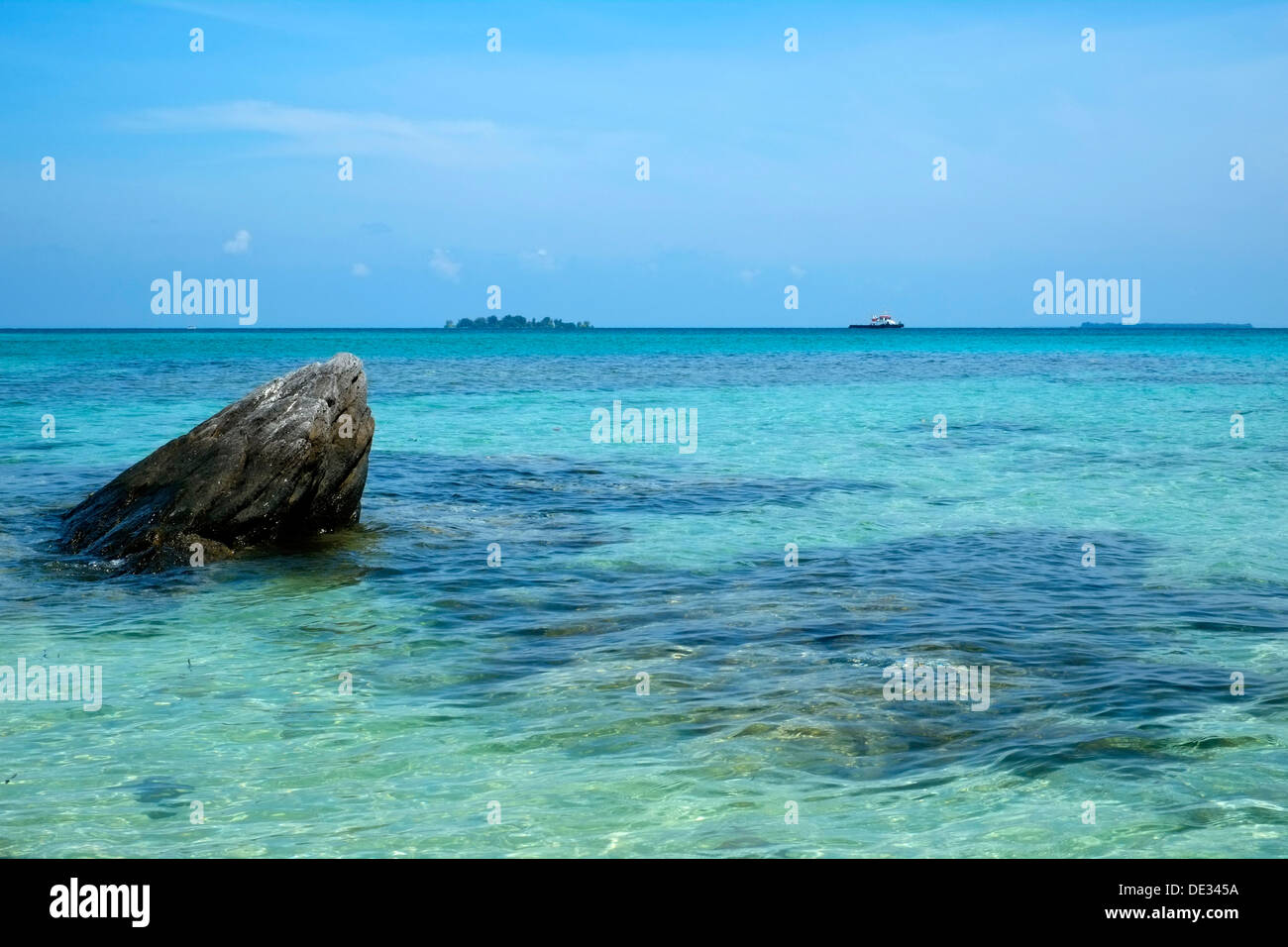 deserted pristine beach and crystal clear waters of karimunjawa island ...