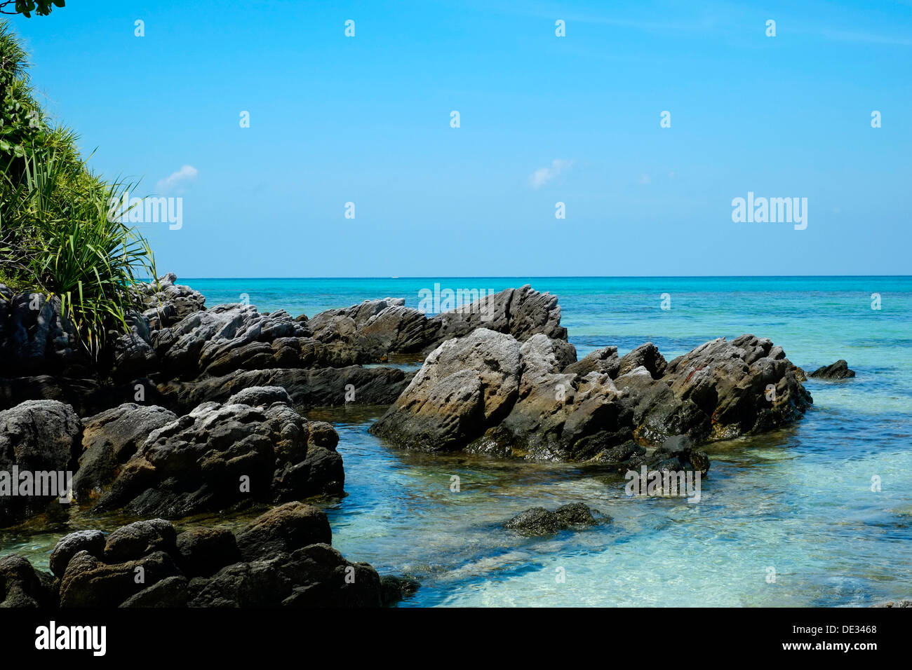 deserted pristine beach and crystal clear waters of karimunjawa island ...