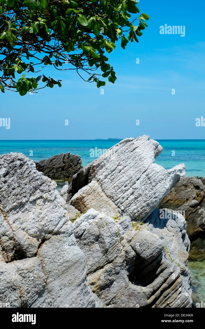 deserted pristine beach and crystal clear waters of karimunjawa island ...