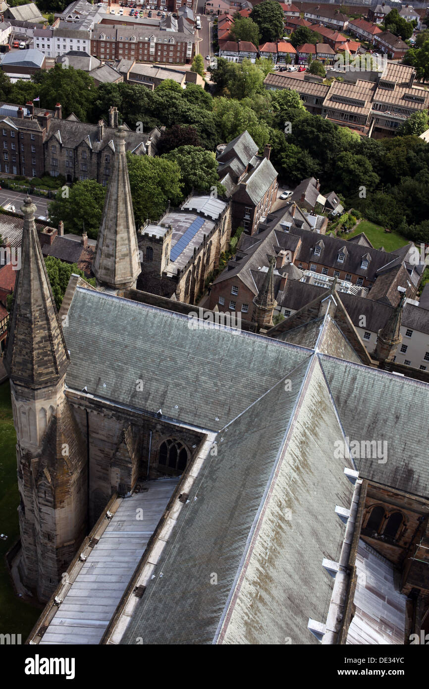 View from the top of the Cathedral tower - Durham - England - UK Stock ...