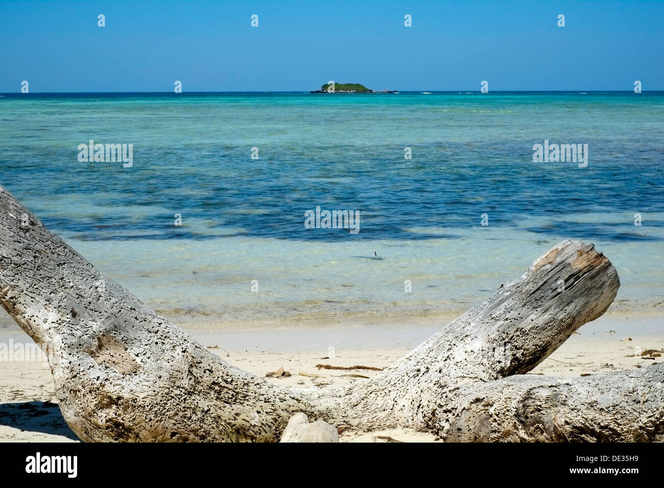deserted pristine beach and crystal clear waters of karimunjawa island ...