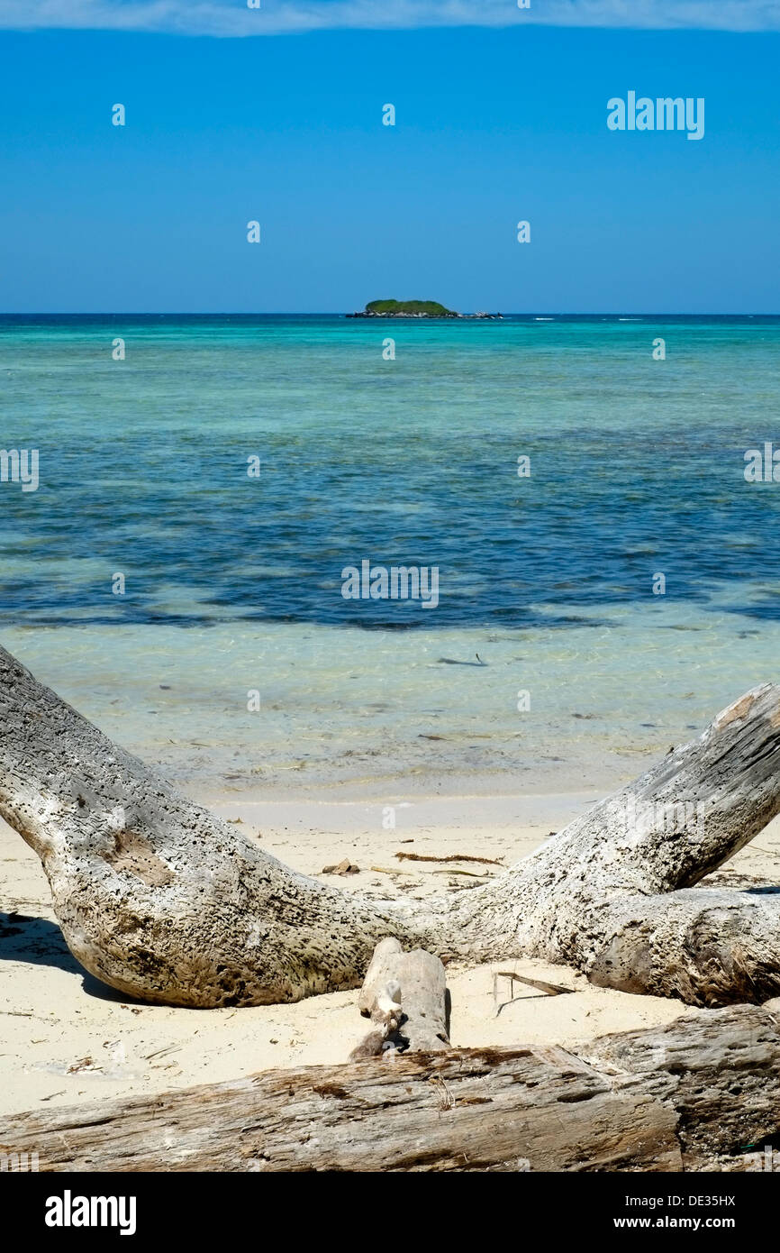 deserted pristine beach and crystal clear waters of karimunjawa island ...
