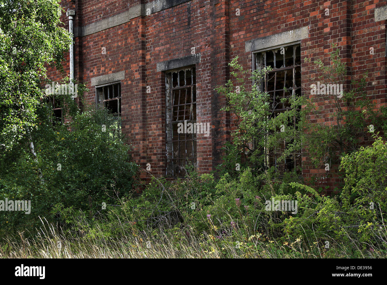 Outside of old derelict engineering building Stock Photo - Alamy