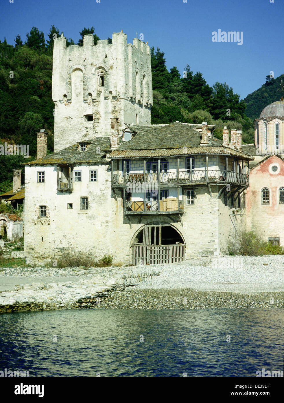 The port of Zagraphos, Mount Athos Stock Photo - Alamy