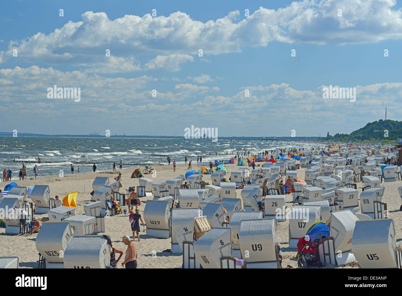 Beach, seaside resort Bansin, Usedom Island, Germany Stock Photo - Alamy