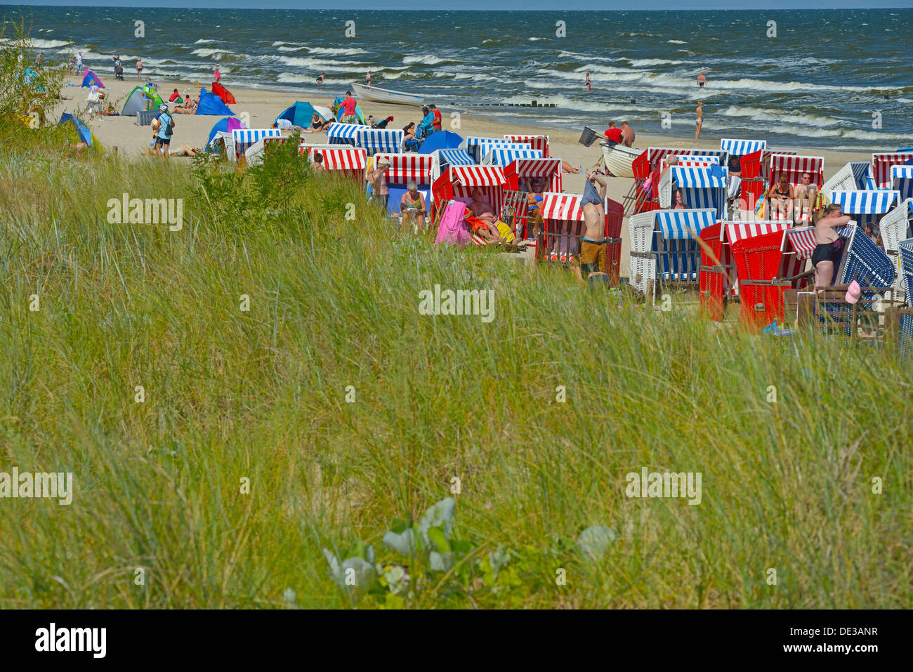 Beach, seaside resort Bansin, Usedom Island, Germany Stock Photo - Alamy